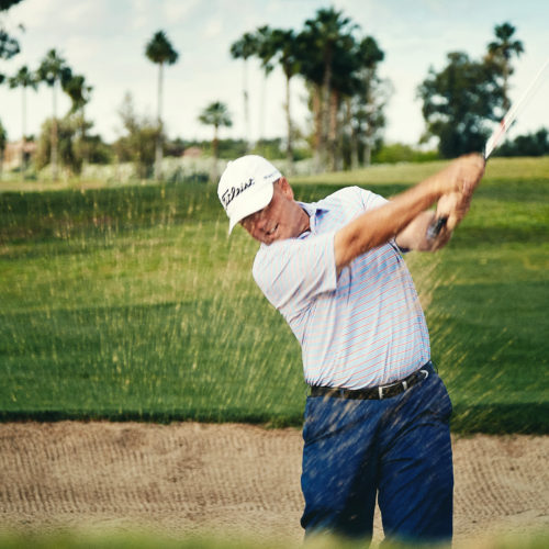 Against the wind: Jason Magee takes a swing at conventional golf